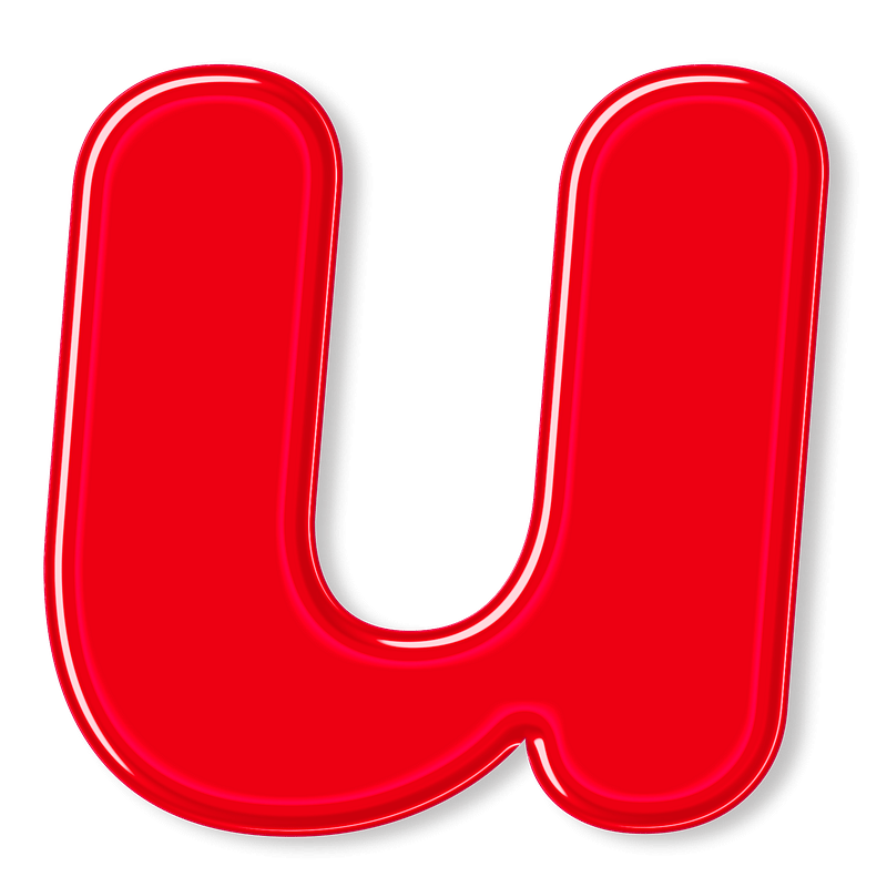 The Letter U In Red