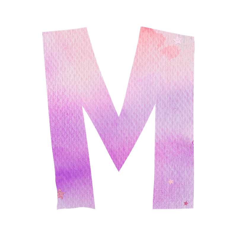 The Letter M In Pink Glitter