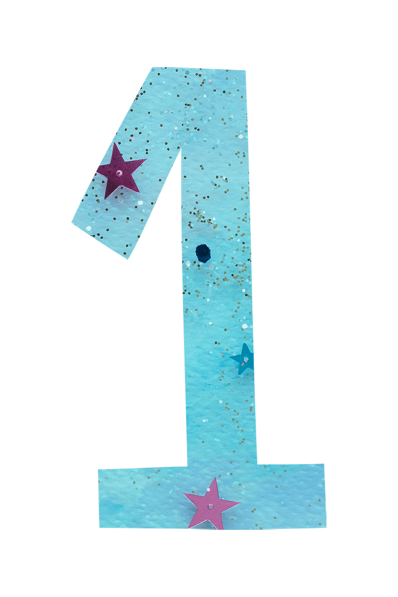 Birthday Number 1 Blue Png