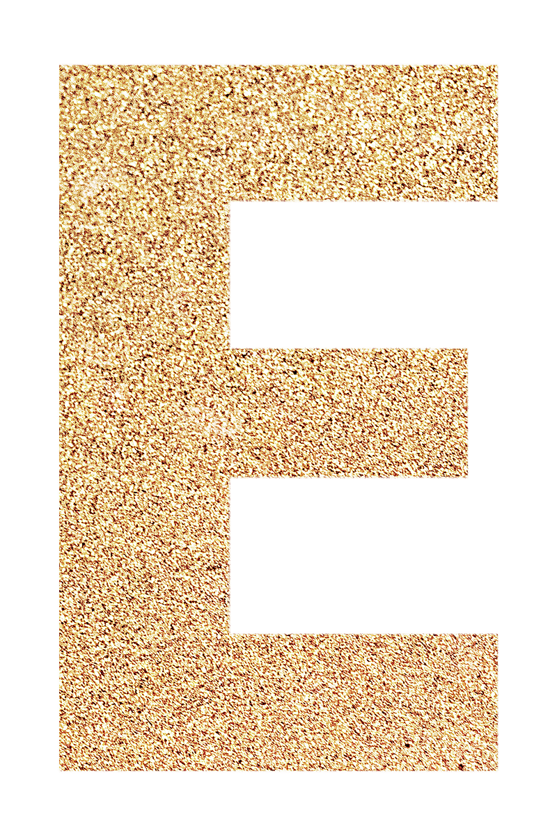 The Letter E In Glitter